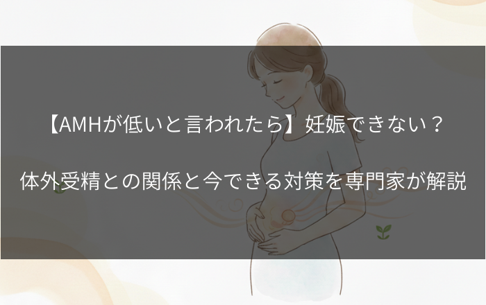 AMHが低いと妊娠できない？基準値・妊娠率と対策を専門家が解説